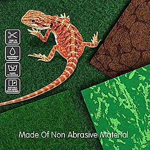 MCLANZOO Reptile Carpet 40 Gallon Upgrade Package Pet Terrarium Liner Reptiles Cage Mat, Substrate for Snakes, Chameleons Geckos and Kitchen Use(2 Sheets) with Tweezers Feeding Tongs