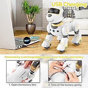 SONOMO Remote Control Robot Dog Toy for Kids, Programmable Robotic Puppy, Smart Interactive Stunt Robot Dog Toy for Kids 3-8 Year Gift