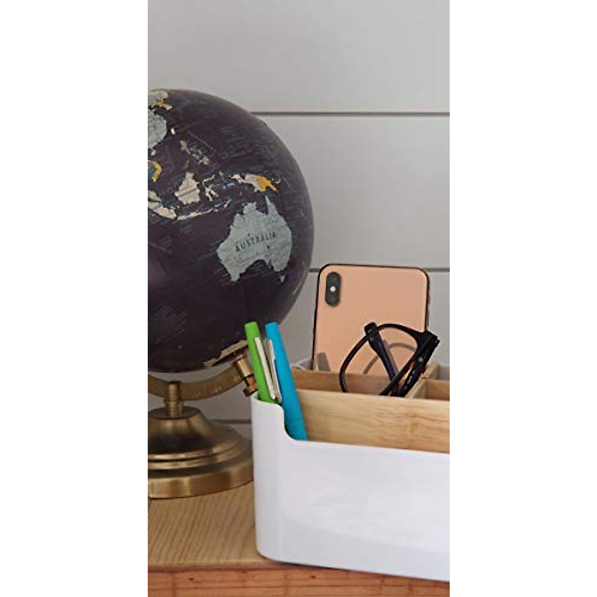 Multi-Purpose Organizer & Storage Box, Remote Control Holder, MakeUp holder, Modern Desk Side Organizer, Bathroom Caddy for Home/ Office - Desk Storage Box, Cell Phone Box, Pen & Pencil Holder