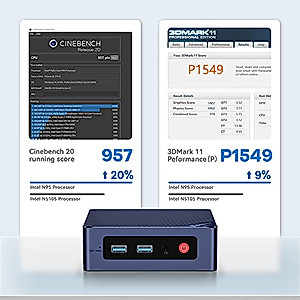 Beelink Mini PC, Mini S12 Mini Computer 12th Gen Quad-Core N95, Desktop Computers 8G DDR4 RAM 256G SSD, Small PC 4K UHD Dual HDMI, 2.4G+5G WiFi Gigabit Ethernet/BT4.0 for Office/Home/HTPC/Family-NAS