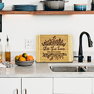 Engraved Cutting Board,New Home Owner Gifts, Housewarming Gifts - Bless This Home, With Love & Laughter
