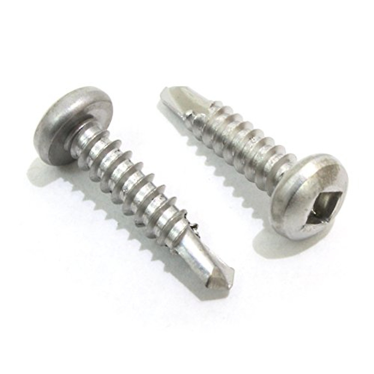 Bolt Dropper 8 x 3/4" Stainless Pan Head Square Drive Sheet Metal Self Tapping Drilling Screws, (100pc) 410 SS, Corrosion Resistant Choose Size and Qty,.