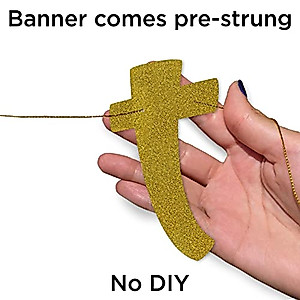 Sit Stay Drink Gold Glitter Banner – Dog Birthday Banner and Decorations – Funny Puppy Birthday Party Supplies and Gifts