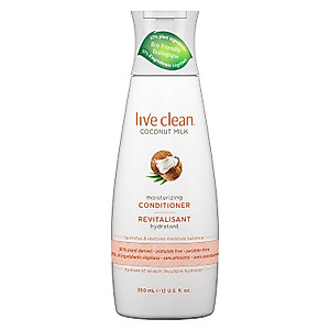 Live Clean Coconut Milk Moisturizing Shampoo and Conditioner, 12 oz each with Certified Organic Coconut Extract and Oil, Petrolatum-free, Phthalate-free and Paraben-free