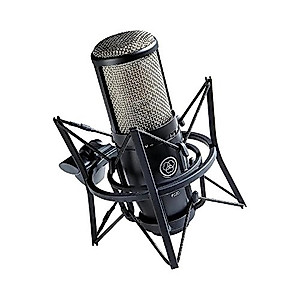 AKG P220 Condenser Microphone Bundle with Studio Stand, Pop Filter and XLR Cable (4 Items)