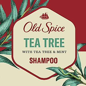 Old Spice Tea Tree Shampoo for Men, Cooling Shampoo with Tea Tree, Removes Built Up Dirt and Oil, 21.9 Oz Each, Twin Pack