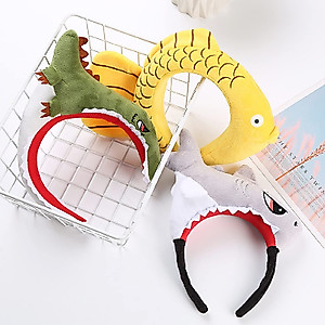 Fxaelian Cosplay Animal Cute Novelty Funny Golden Fish Headband Hairband Hair Hoop Halloween Costume Party Headpiece Headwear Hair Accessories