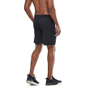 G Gradual Men's 7" Workout Running Shorts Quick Dry Lightweight Gym Shorts with Zip Pockets (2 Pack: Navy Blue/Black Large)