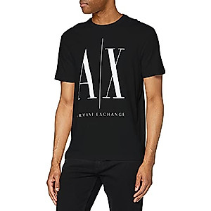 A|X ARMANI EXCHANGE mens Icon Graphic T-shirt T Shirt, Black, Medium US