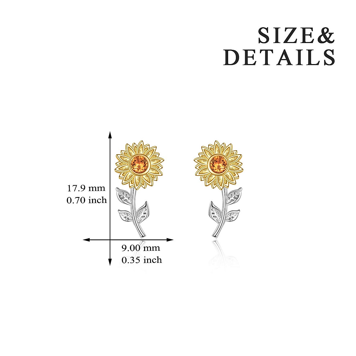 ONEFINITY Sunflower Earrings Sterling Silver Sunflower Stud Earrings for Women