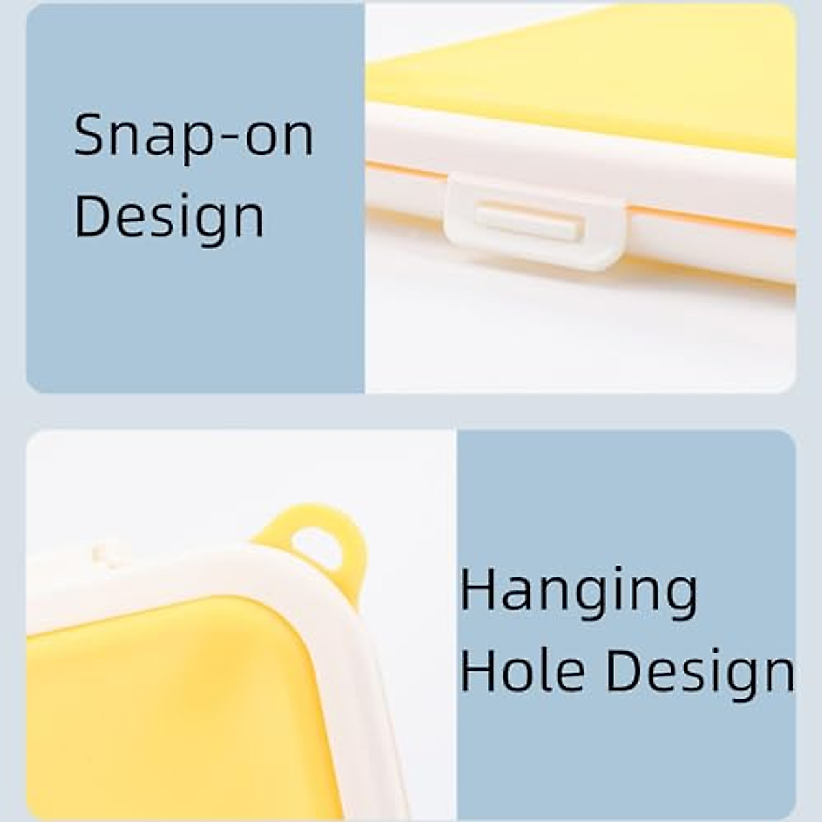 IZKOOKE Sandwich Containers Reusable, Silicone Sandwich Storage with Snap-Off, Sandwich Box for Lunch, BPA Free, Leakproof, Plastic Food Holder (2 Pink)