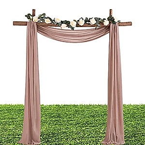Dusty Rose 5 Yards 60" Wide Sheer Fabric Chiffon Fabric by The Yard Continuous Solid Color Draping Fabric for Wedding Party Backdrop