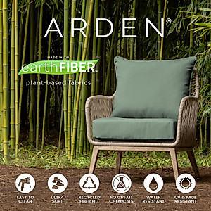 Arden Selections earthFIBER Outdoor Rocking Chair Cushion, 2 Pack, 20 x 18, Rain-Proof, Fade Resistant, Tufted Plush Cushion for Rocking and Wicker Chairs 20 x 18, Sandbar Taupe Texture