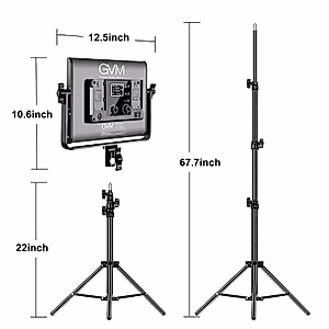 GVM RGB Photography Lighting Kits with 2 Softboxes, 680RS 50W Studio Lights with Bluetooth Control, 2 Packs Video Light with 18 Lighting Scenes, led Panel Lights for Video Recording, 8500lux/0.5m