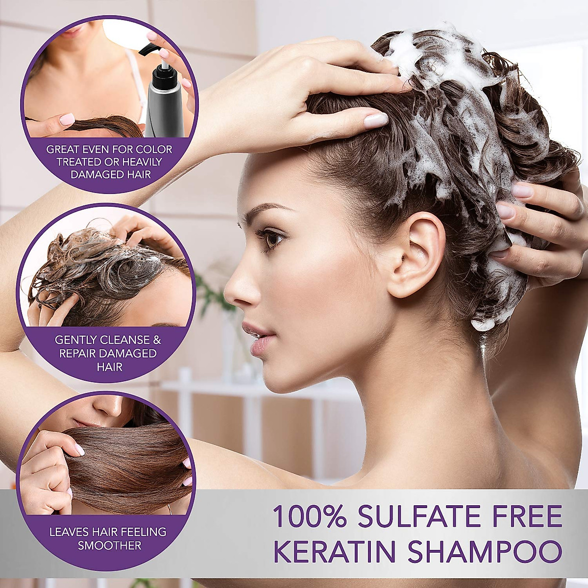 Inova Professional Silk Keratin - Smooth Protection Sulfate-Free Shampoo, 27 Fluid Ounce