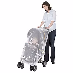 Jeep Mosquito Net for Strollers, Mosquito Net for Car Seat and Infant Carrier, Universal Size, Bug Cover, Weather Protection, White