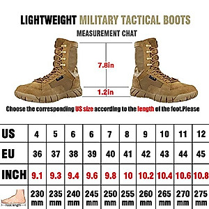 PAVEHAWK Men's 8 inch Tactical Boots Outdoor Casual Lightweight Coyote Military Boots for Hiking Work Combat