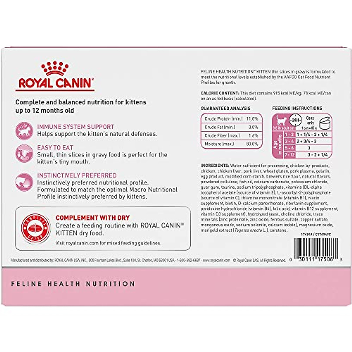 Royal Canin Feline Health Nutrition Thin Slices in Gravy Variety Pack Wet Kitten Food, 3 oz., Count of 12, 12 CT