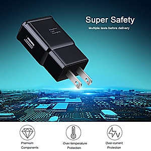 Adaptive Fast Charging USB Wall Charger, Qihop 4-Pack Fast Charging Block Travel USB Charger Adapter Compatible Samsung Galaxy S21 S20 S10 S9 S8 S7 Edge Plus, Note 8 9 10+, A13 A32 A52 A53 iPhone