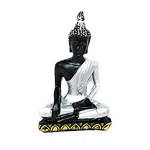 Royal Brands Yin and Yang Zen Garden with Buddha, Rake, Sand and Rock Garden, and Incense Holder – Peace and Tranquility (9"x9"x6")