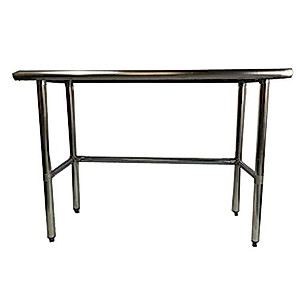 KPS Commercial Stainless Steel Work Prep Table with Open Base 30 x 60 and Double Overshelf 14 x 60 - NSF