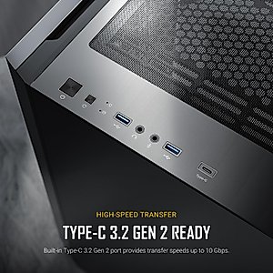 Antec Performance Series P20C, Massive Metal Mesh Front Panel, 3 x 120mm PWM Fans, Type-C 3.2 Gen2 Ready, 2 x 360 mm Radiator Simultaneously, GPU Bracket, Mid-Tower E-ATX PC Case