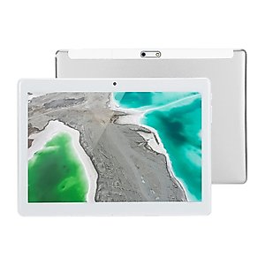 Septpenta 10.1 Inch Tablet, Octa Core Fast Processing Chip, 1280X800 Resolution, 32Gb 2Gb Dual SIM Card, Silver LTE Tablet for Storing Music, Photos, Movies(USA)