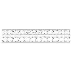 Starrett Spring Tempered Steel Rule with Satin Chrome Finish, Quick Reading and Inch Graduations - 12" Length, 6R Graduation Type, 3/64" Thickness - C606R-12