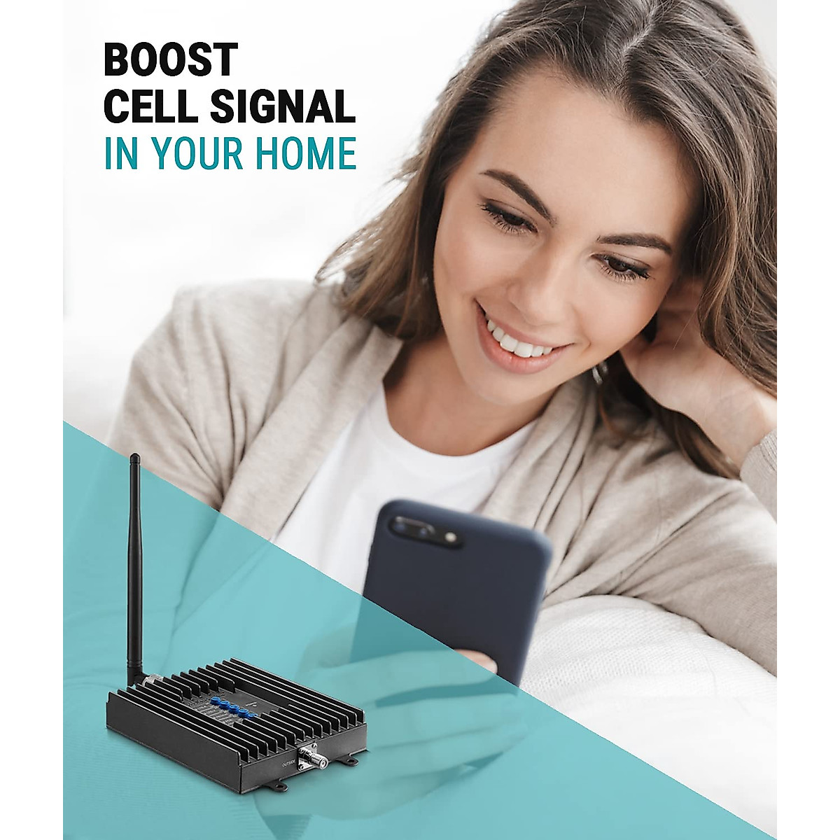 SureCall Fusion4Home Cell Phone Signal Booster up to 3000 sq ft, Boosts 5G/4G LTE, Yagi Outdoor Antenna, Home & Office Multi-User All Carrier, Verizon AT&T Sprint T-Mobile, FCC Approved, USA Company