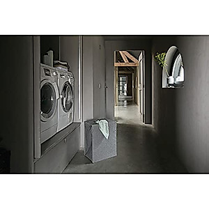 Brabantia - Laundry Bag Rectangular - Space Efficient - Large Volume - Quick-Drop Opening - Laundry Basket - with Hole - Bathroom - Stackable - Pepper Black - 14.5 Gal