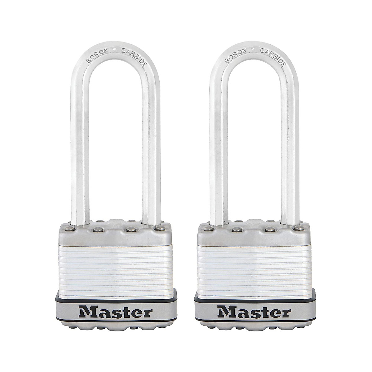 Master Lock M1XTLJ Magnum Heavy Duty Padlock with Key, 2 Pack Keyed-Alike, Steel