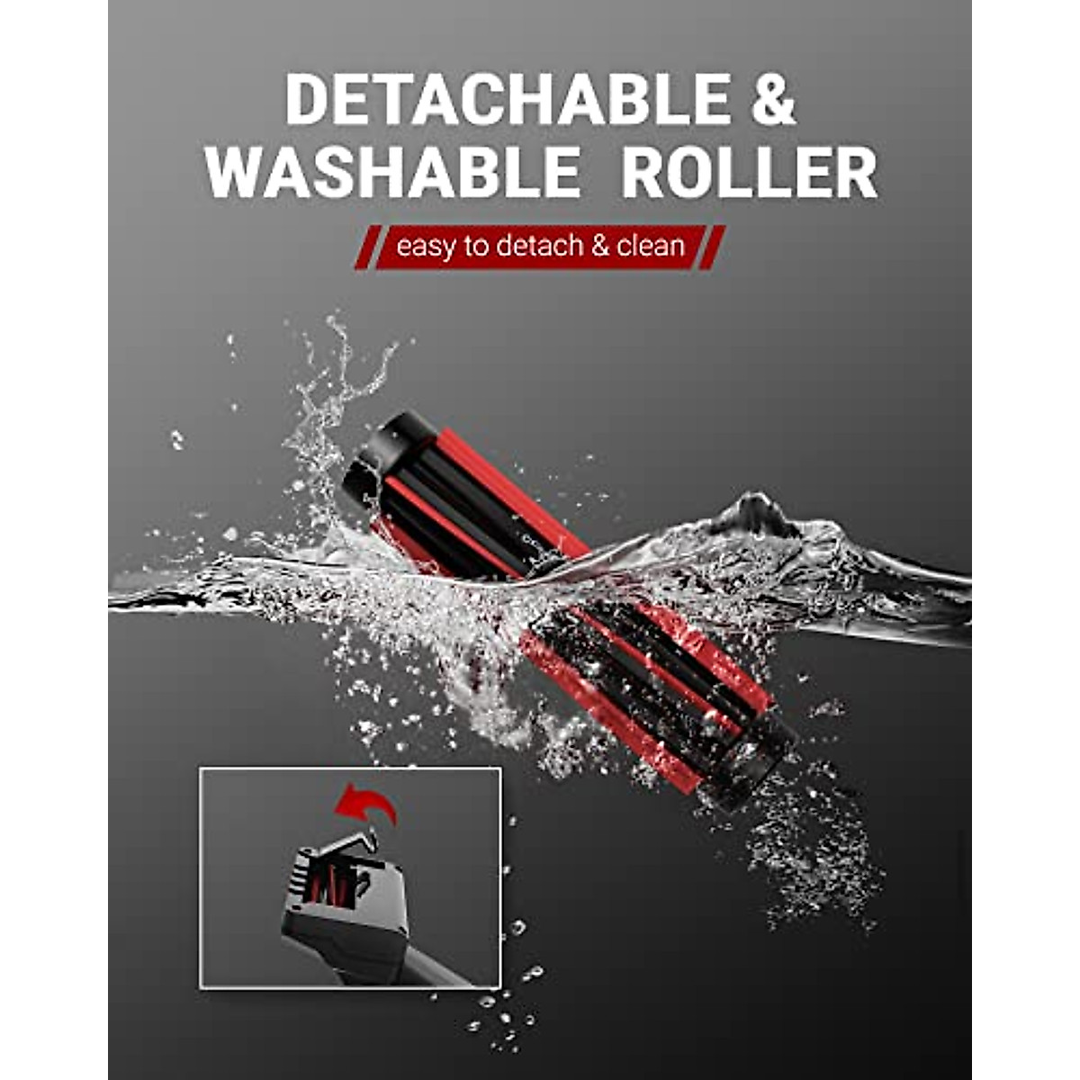 VacLife Handheld Vacuum for Pet - Hand Vacuum Cordless Rechargeable, Well-Equipped Hand Held Vacuum with Reusable Filter & LED Light, Powerful Stair Vacuum with Motorized Brush, Red (VL726)