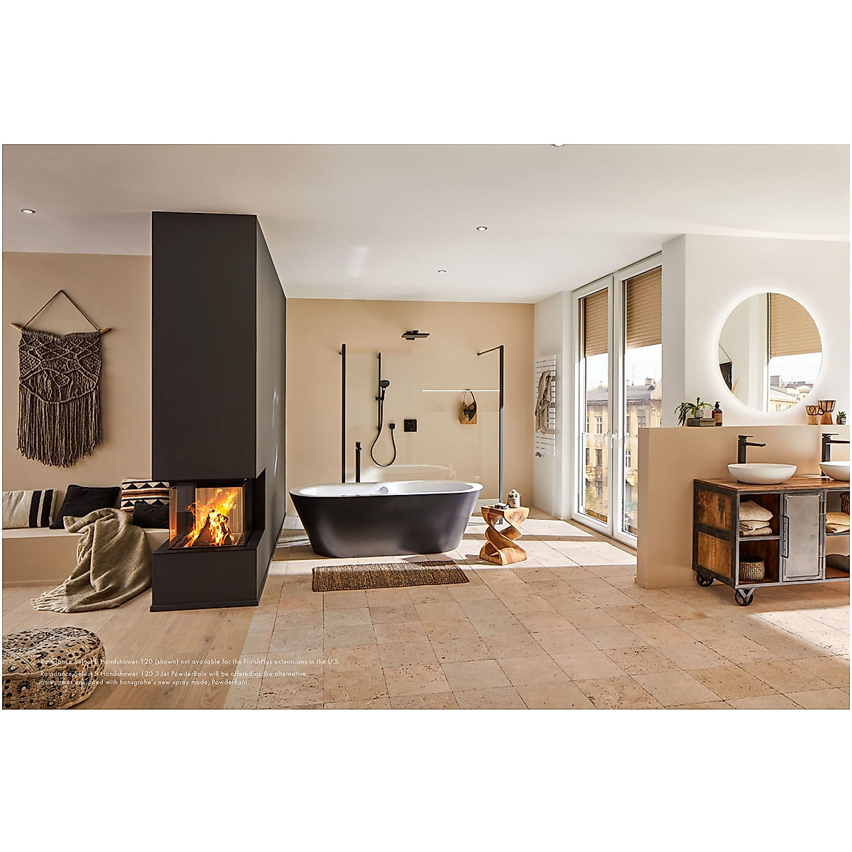 hansgrohe Raindance Select S Low Flow 5-inch Handheld Shower Head Modern 3 -Spray PowderRain, Rain, Whirl 26036001