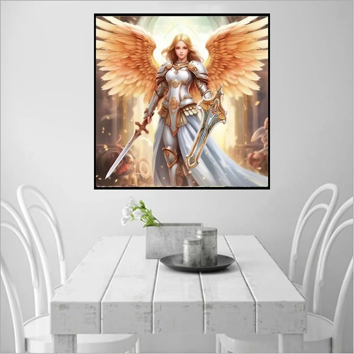 DIY 5D Diamond Art Painting Kit Cartoon Cross Stitch Diamond Art Painting Picture Kit Canvas Diamond Rhinestone Crystal Cross Stitch Embroidery Picture Adult Home Decor Wall Decor (battle angel)