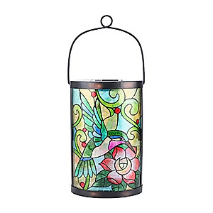 Afirst Hanging Solar Lantern - Decorative Outdoor Glass Solar Hummingbird Lights Waterproof LED Tabletop Lamp for Garden Yard Patio Decor