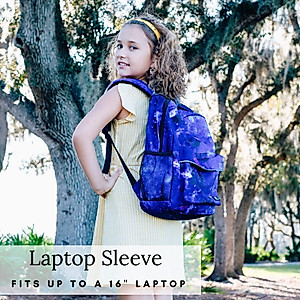 Fenrici Galaxy Backpack for Girls, Boys, Teens, Kids Book Bag With Padded Laptop Compartment, Ideal for School and Travel - Galaxy Purple, Blue