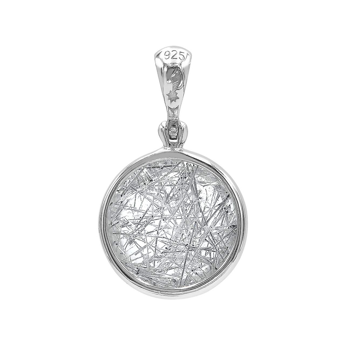 Starborn Silvery Tourmalinated Quartz Pendant in Sterling Silver