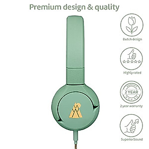 POGS Kids Wired Headphones | The Elephant | Foldable and Durable Headphones for Kids 3+ with Volume Control, Microphone, Volume Limiter 85 dB | Music-Sharing Function | (3.2ft, 3.5mm)