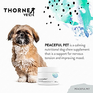 ThorneVet Peaceful Pet Calming Chews for Dogs & Cats - Soft Chews with Calming Nutrients & Botanicals to Support a Healthy Nervous System - Bacon Flavor Dog Treats with Amino Acids & Vitamins - 90 ct