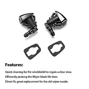 Windshield Washer Nozzles for 2007-2011 Ford Edge, 2007-2010 Lincoln MKX Base Sport Premium Sport Replaces OEM # 7T4Z-17603-A 8S4Z-17603-AA, Spray Jet Kit（Pack of 2）