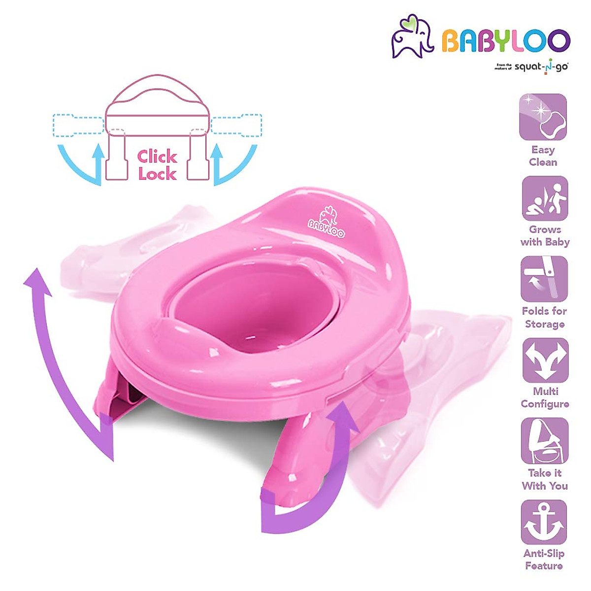 Babyloo Multipurpose 2 in1 Travel Potty (Pink)