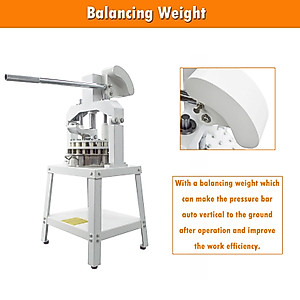 INTSUPERMAI Manual Dough Divider Rounder 36pcs Commercial Dough Cutter DIvider Cutting Machine Hydraulic Hand Press Dough Equal Divider Maker Lump Spacer Bakery for Bread