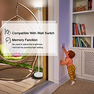 JOOFO Floor Lamp,30W/2400LM Sky LED Modern Torchiere 3 Color Temperatures Super Bright -Tall Standing Pole Light with Remote & Touch Control for Living Room,Bed Room,Office (Pearl White)