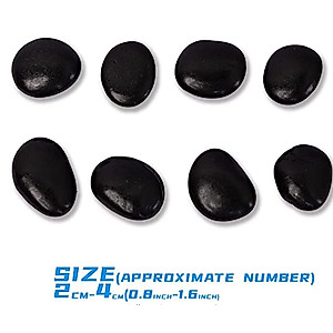 NMEINV 2 lb Natural Decorative Black Pebbles - Decorative River Rocks for Bamboo Plants, Fish Tank, Vase Fillers and Fairy Garden(1 to 2 Inch).