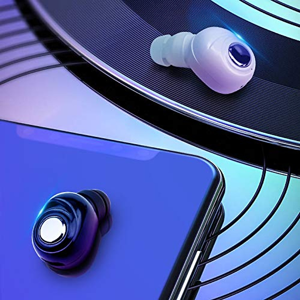 Heave Bluetooth 5.0 Earbud,Mini Invisible Wireless Bluetooth Earpiece Headset in-Ear HiFi Stereo Sound Headphone with Mic for Running Workout Blue