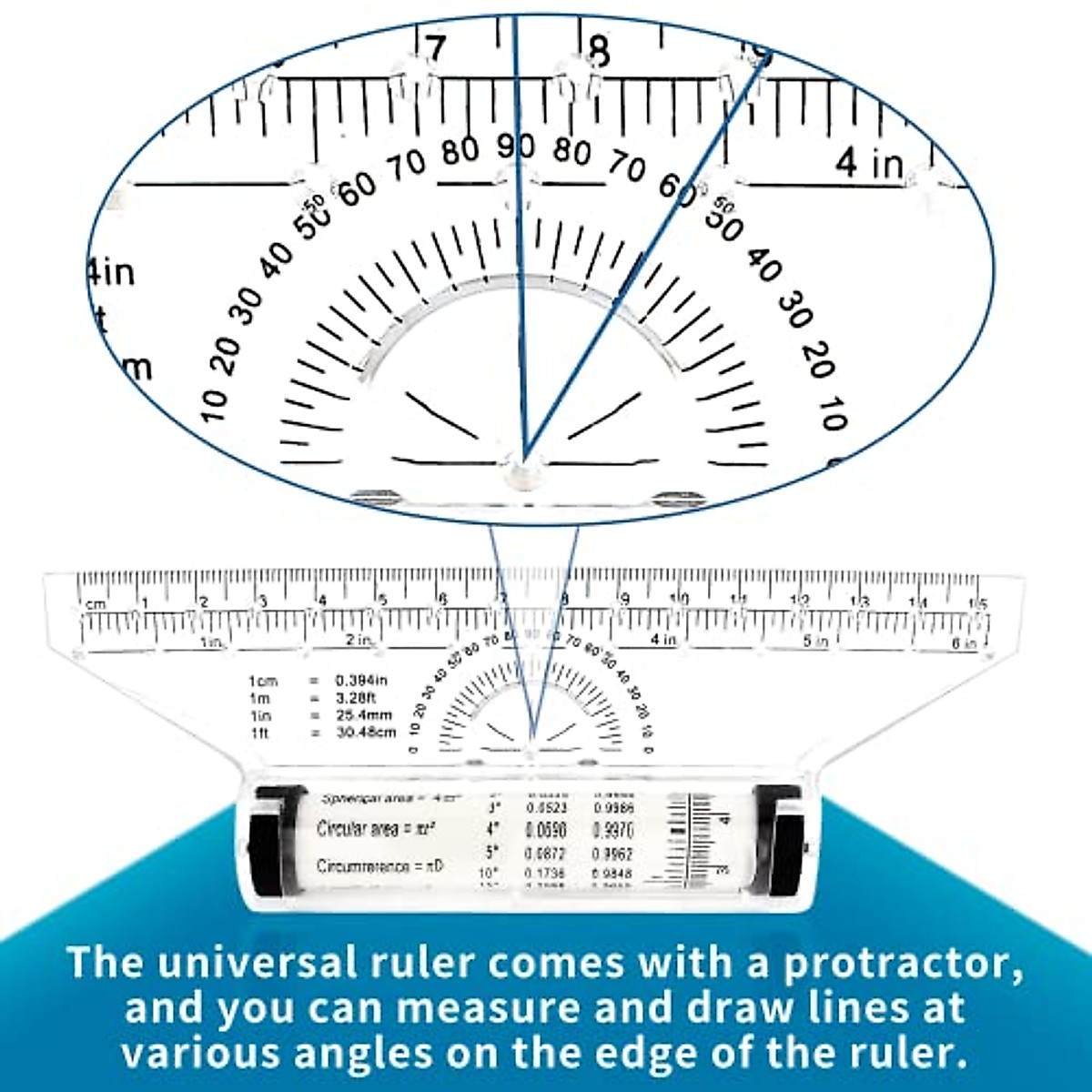 2 Pcs Plastic Measuring Rolling Ruler, 6 Inch Drawing Roller Ruler Parallel Glider Rolling Ruler Drawing Design Ruler for Measuring, Drafting