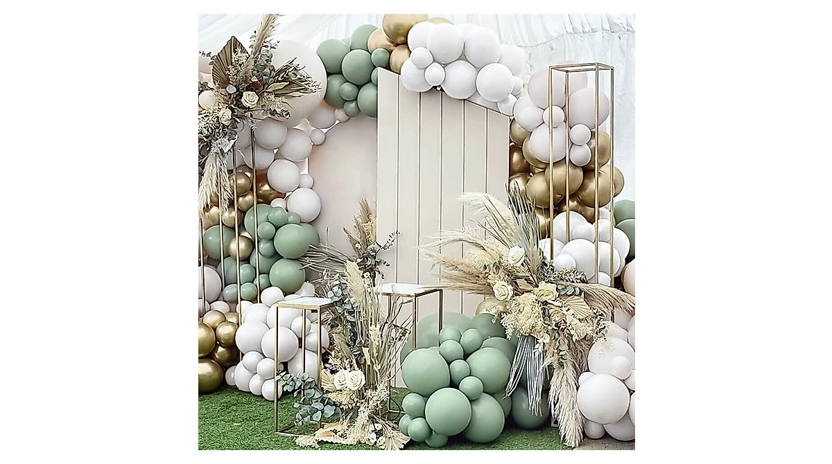 Elegant Sage Green & Gold Balloon Kit for Celebrations