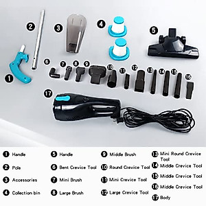 Intercleaner Corded Vacuum Cleaner, 15KPa Powerful Suction with 400W Motor, 12 in 1 Lightweight Bagless Stick Vac with Handheld, Ultra Quiet, for Hardwood Floor Carpet Car Pet Hair