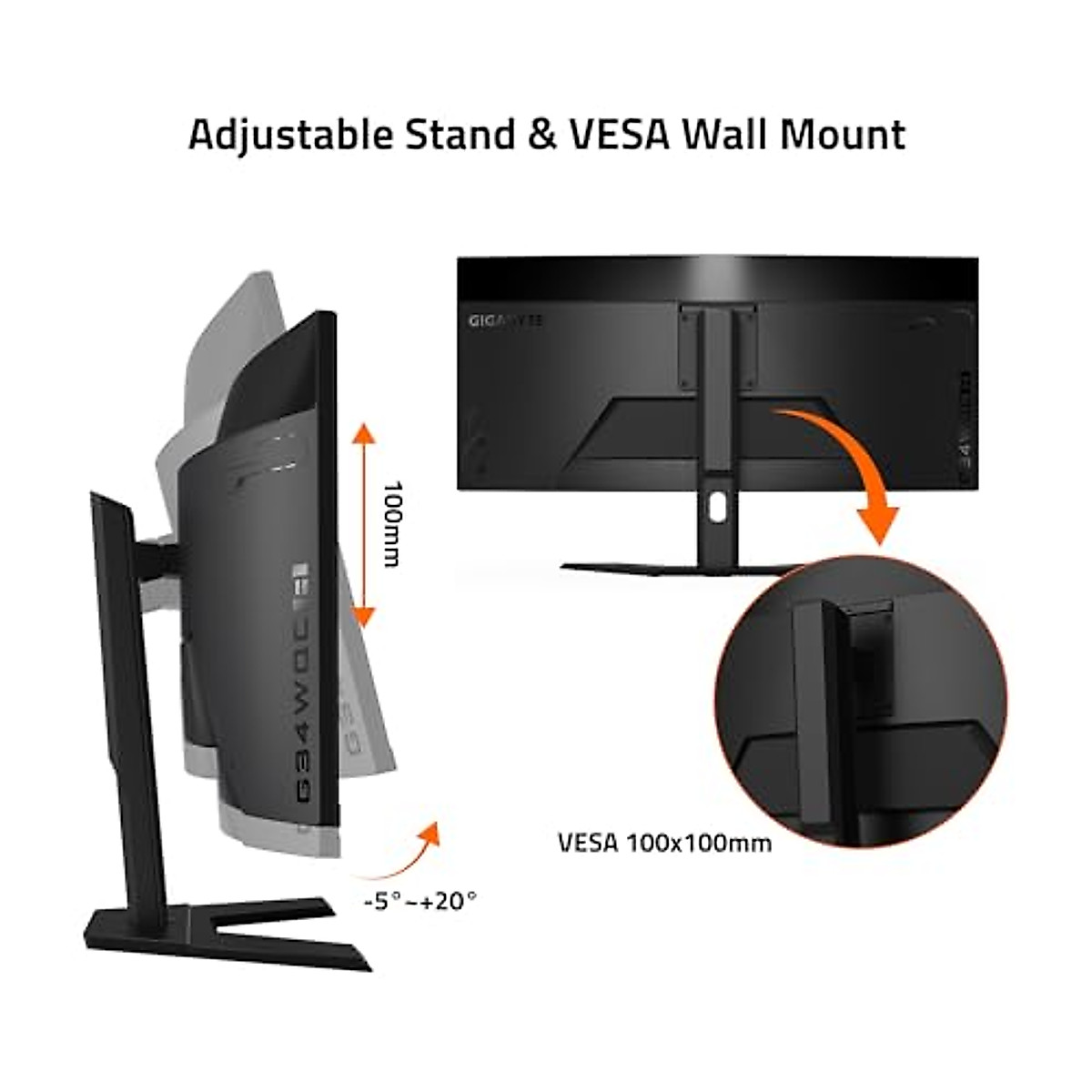 GIGABYTE G34WQC A 34" 144Hz Ultra-Wide Curved Gaming Monitor, 3440 x 1440 VA 1500R , 1ms (MPRT) Response Time, 90% DCI-P3, VESA Display HDR400, FreeSync Premium, BLACK (G34WQC A-SA)