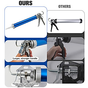 2 Pack sausage caulking gun, sausage gun caulking gun, 20 oz sausage tube gun caulking gun，with 4 cone nozzles,Suitable for bathroom, kitchen, living room, window and roof